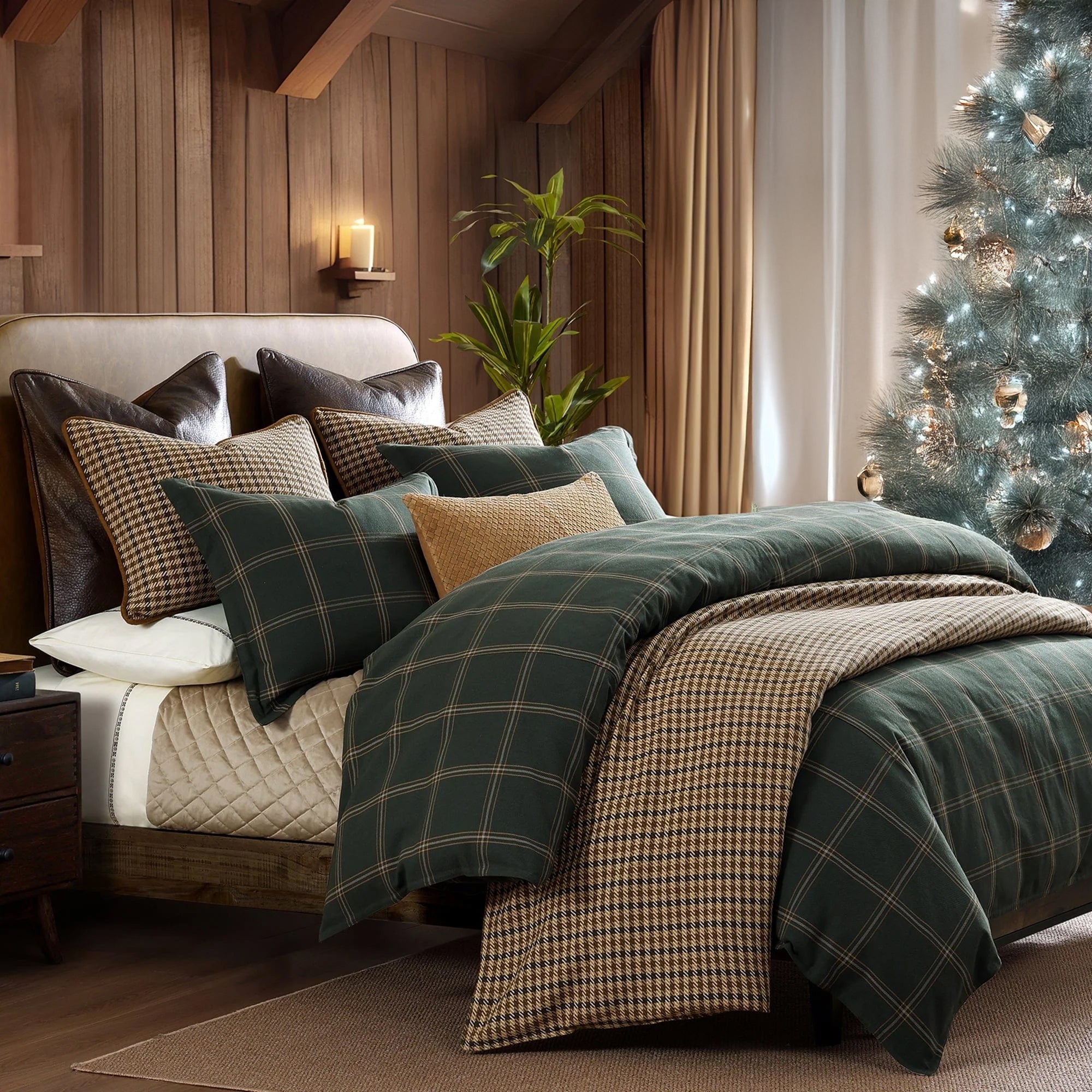 Windowpane Plaid Bedding Set | HiEnd Accents