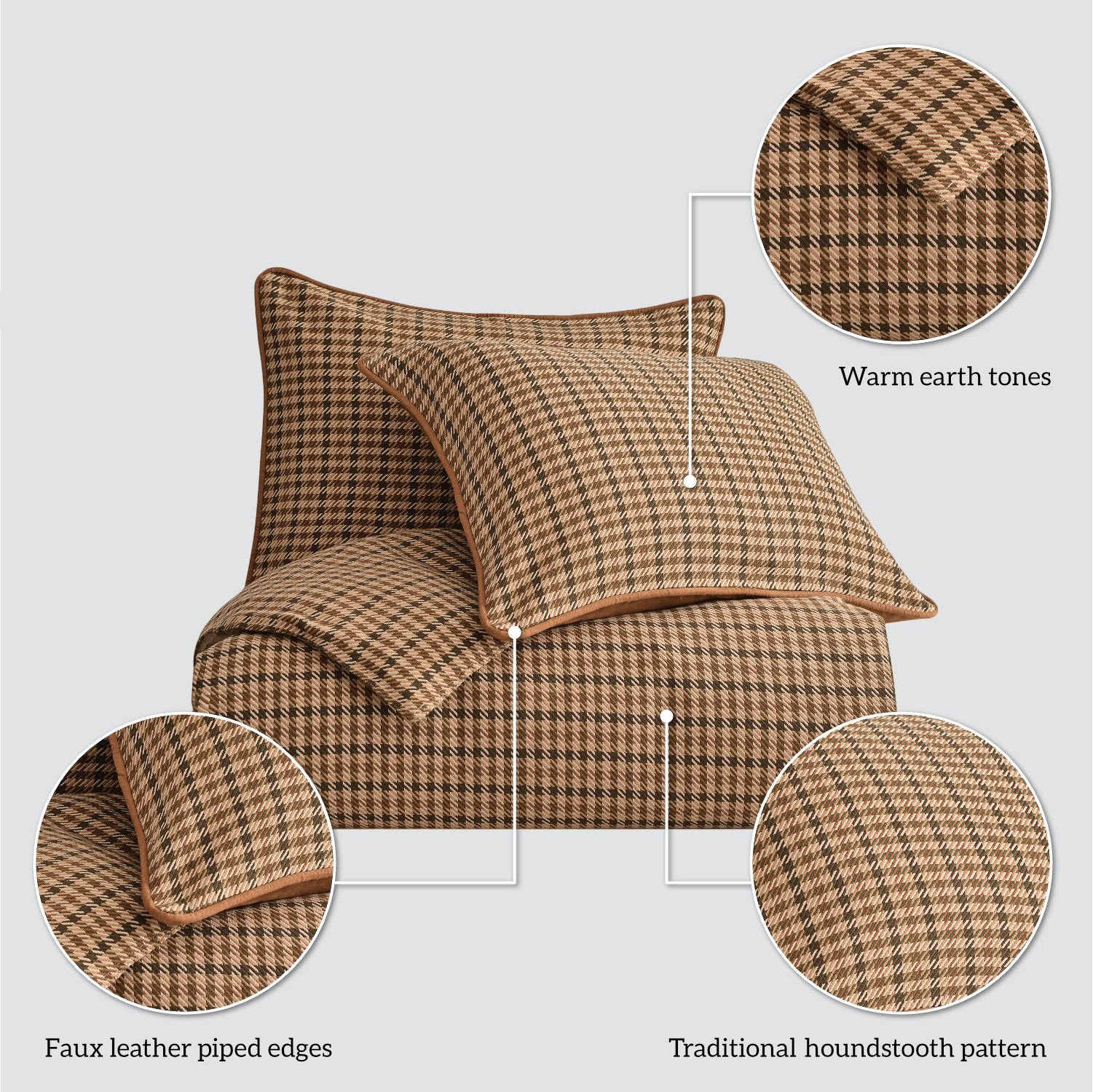 Clifton Houndstooth Bedding Set | HiEnd Accents