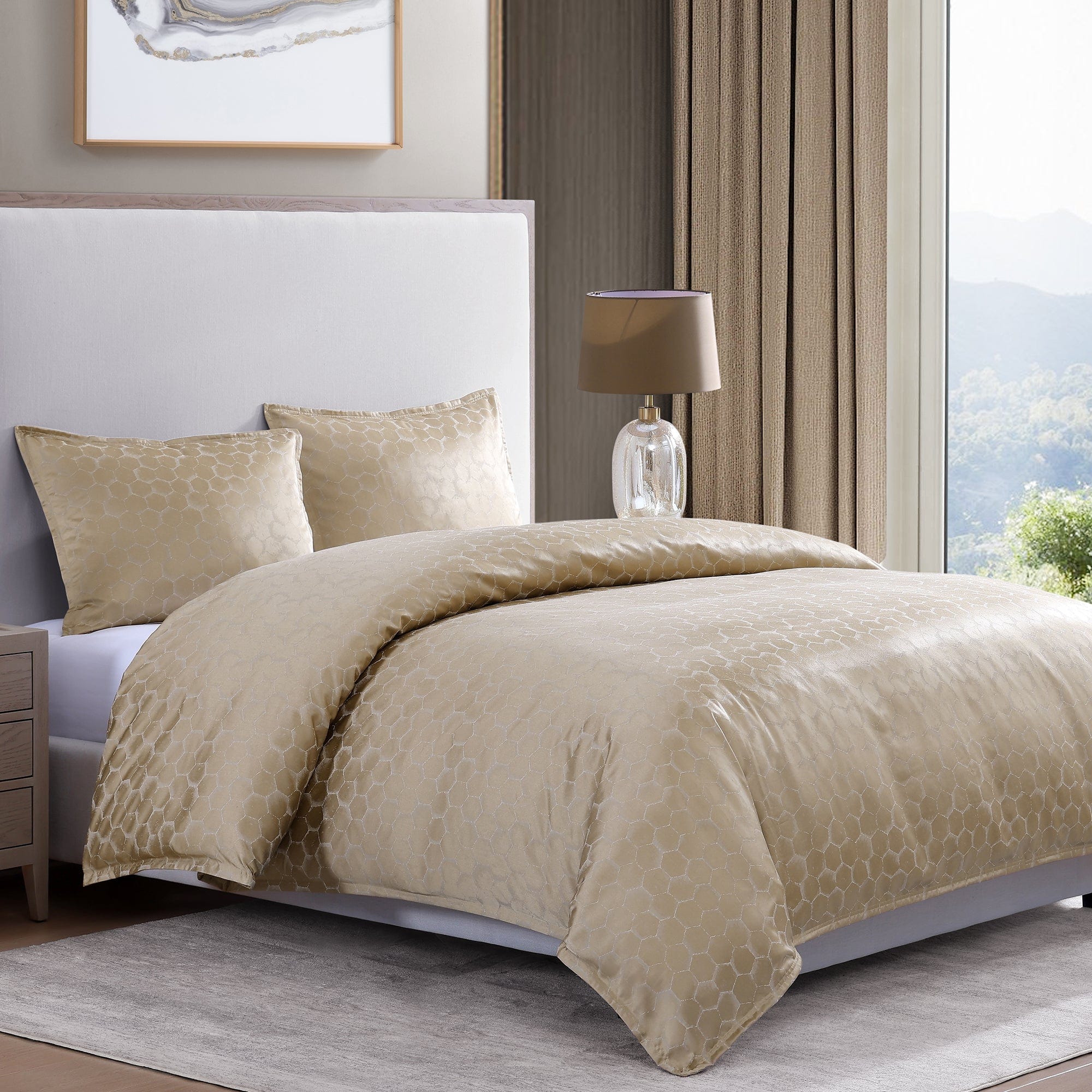Honeycomb Jacquard Bedding Set | HiEnd Accents