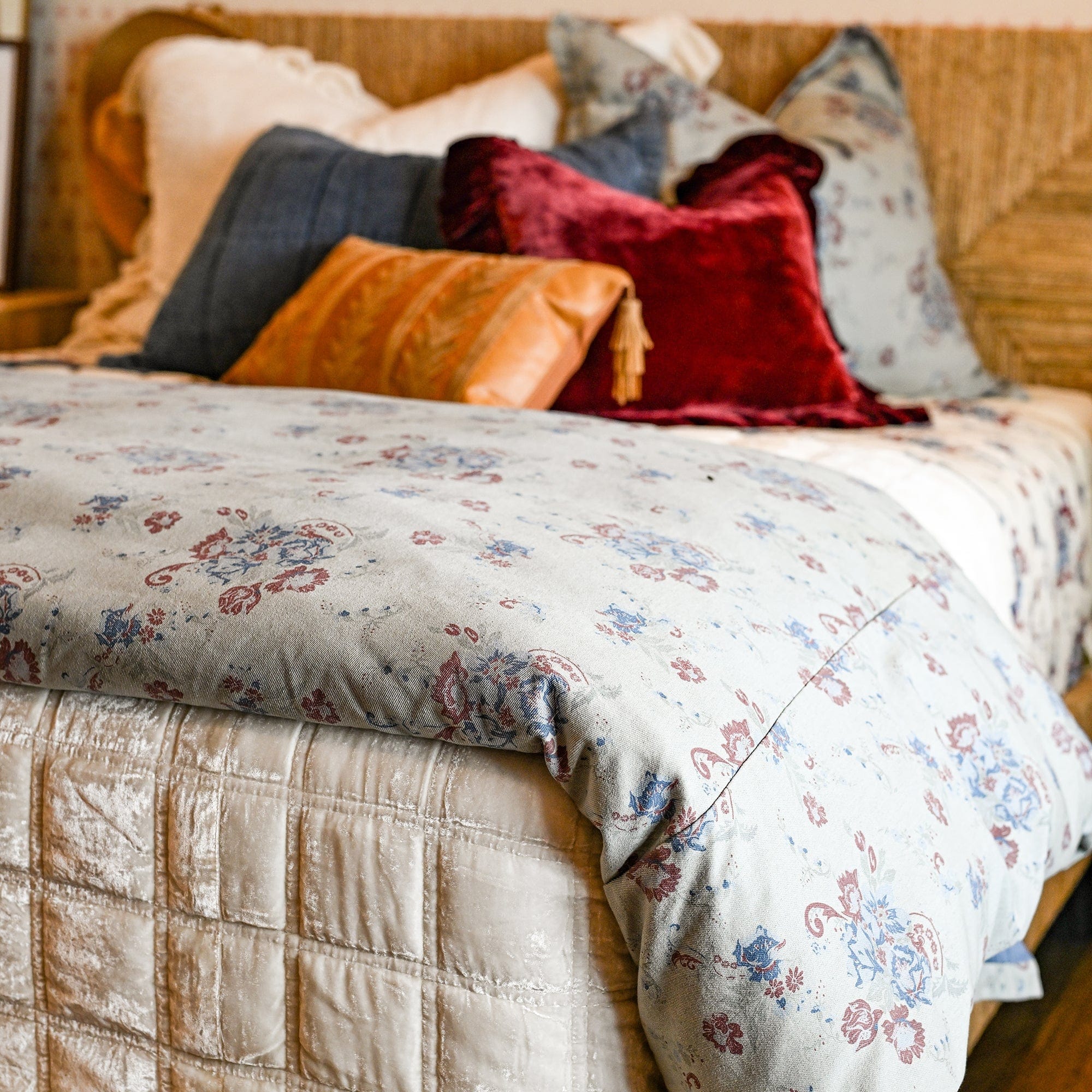 Rosabel Washed Denim Bedding Set | HiEnd Accents