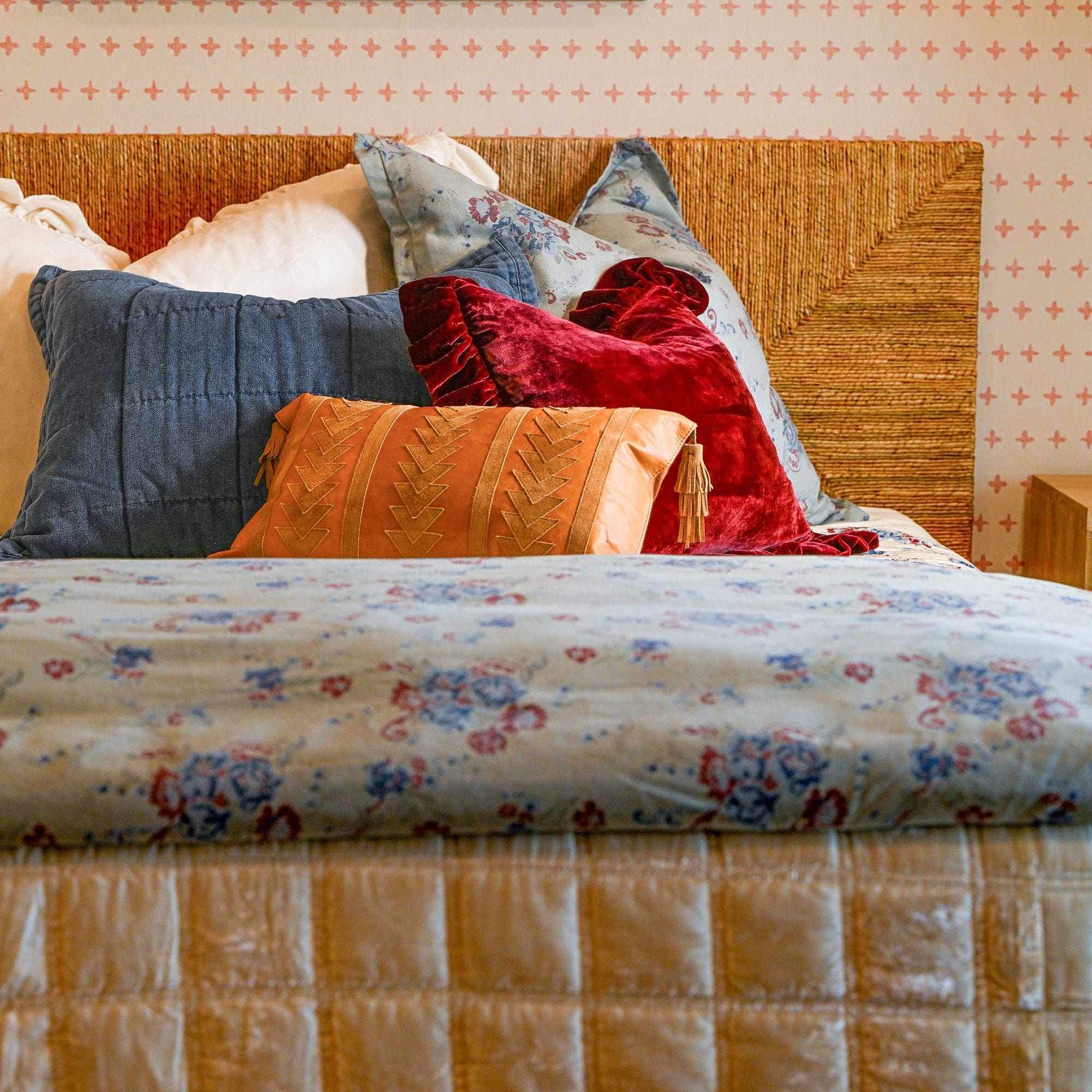 Rosabel Washed Denim Bedding Set | HiEnd Accents