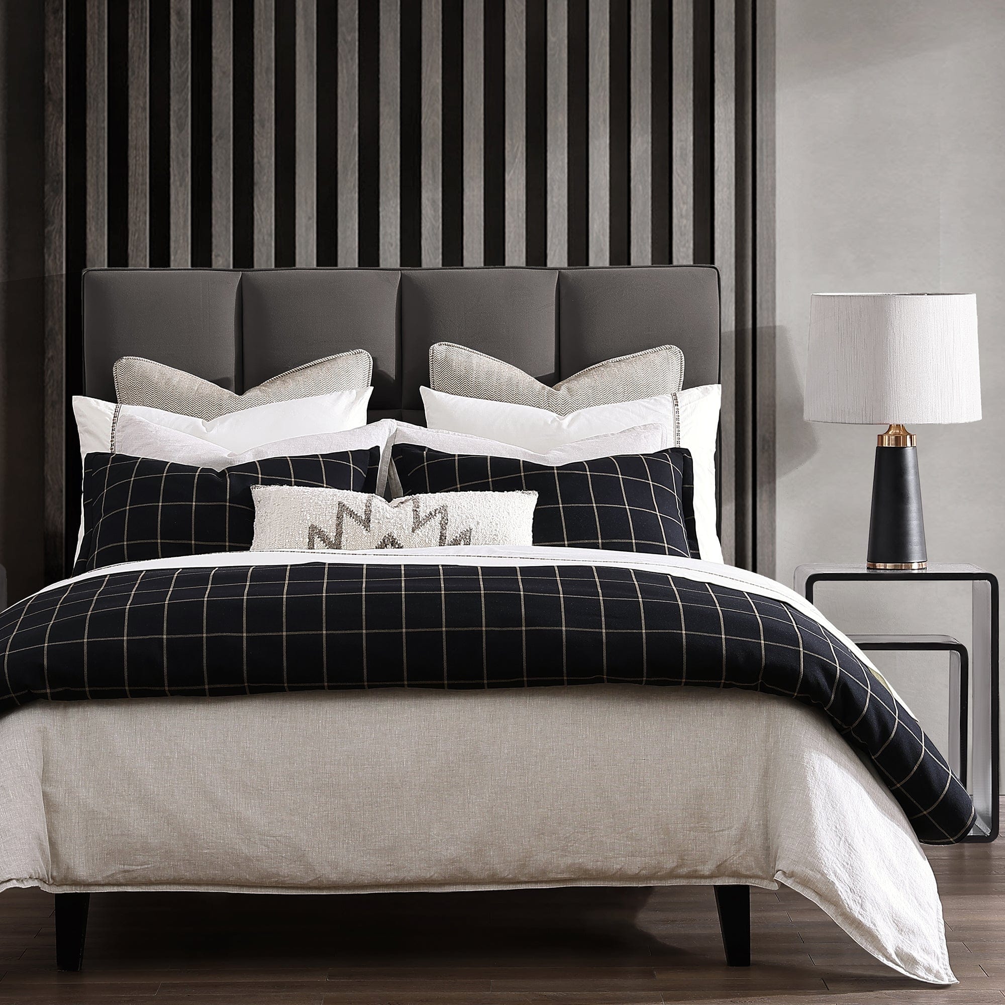 Windowpane Plaid Bedding Set | HiEnd Accents