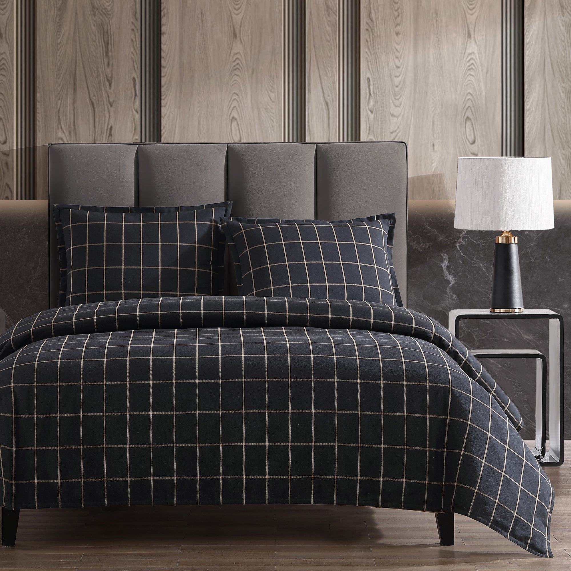 Windowpane Plaid Bedding Set | HiEnd Accents
