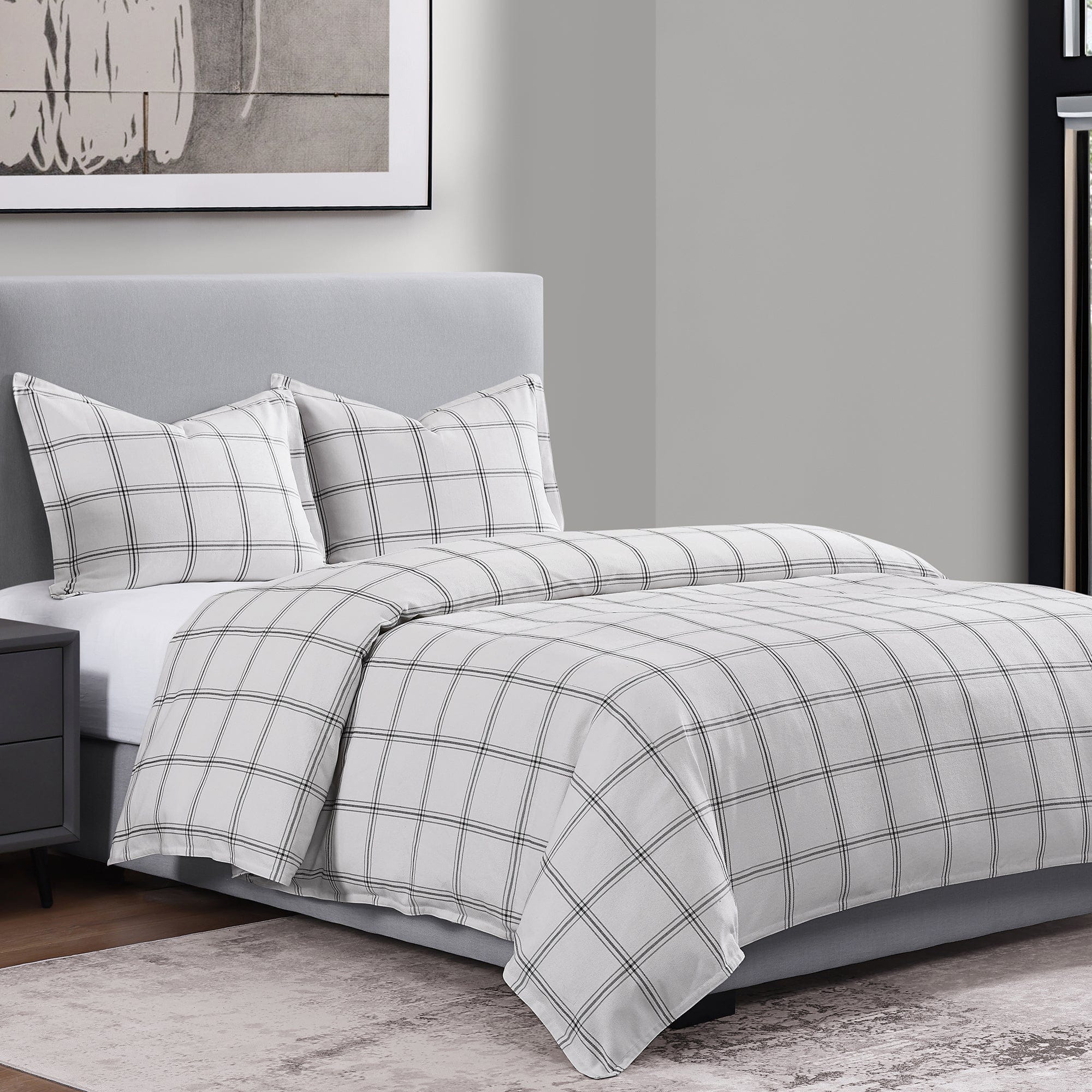 Windowpane Plaid Bedding Set | HiEnd Accents