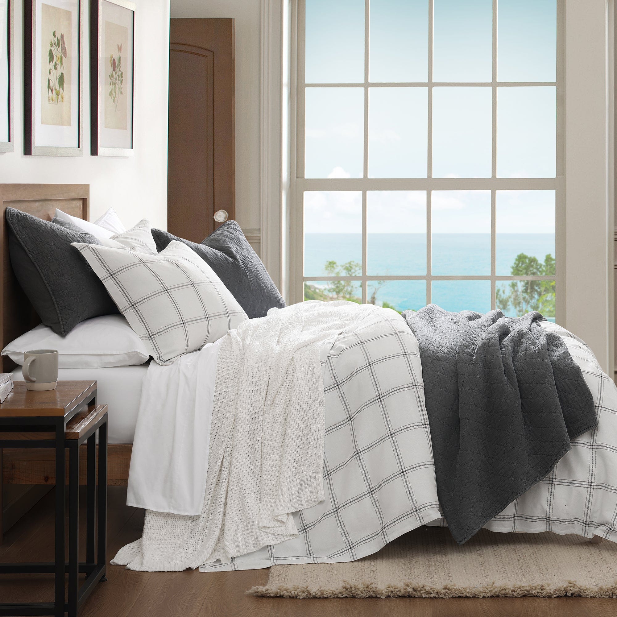 Windowpane Plaid Bedding Set | HiEnd Accents