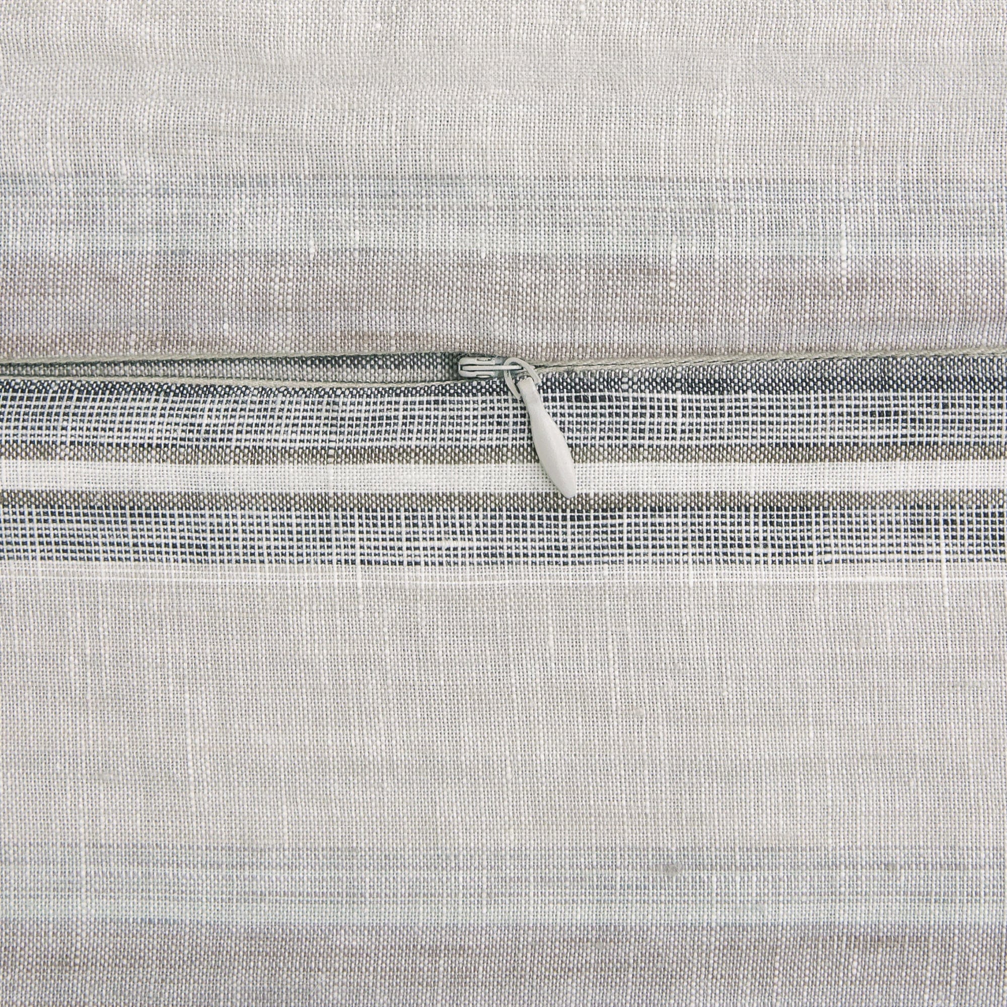 100% French Flax Linen Variegated Stripe Duvet Cover Set | HiEnd Accents