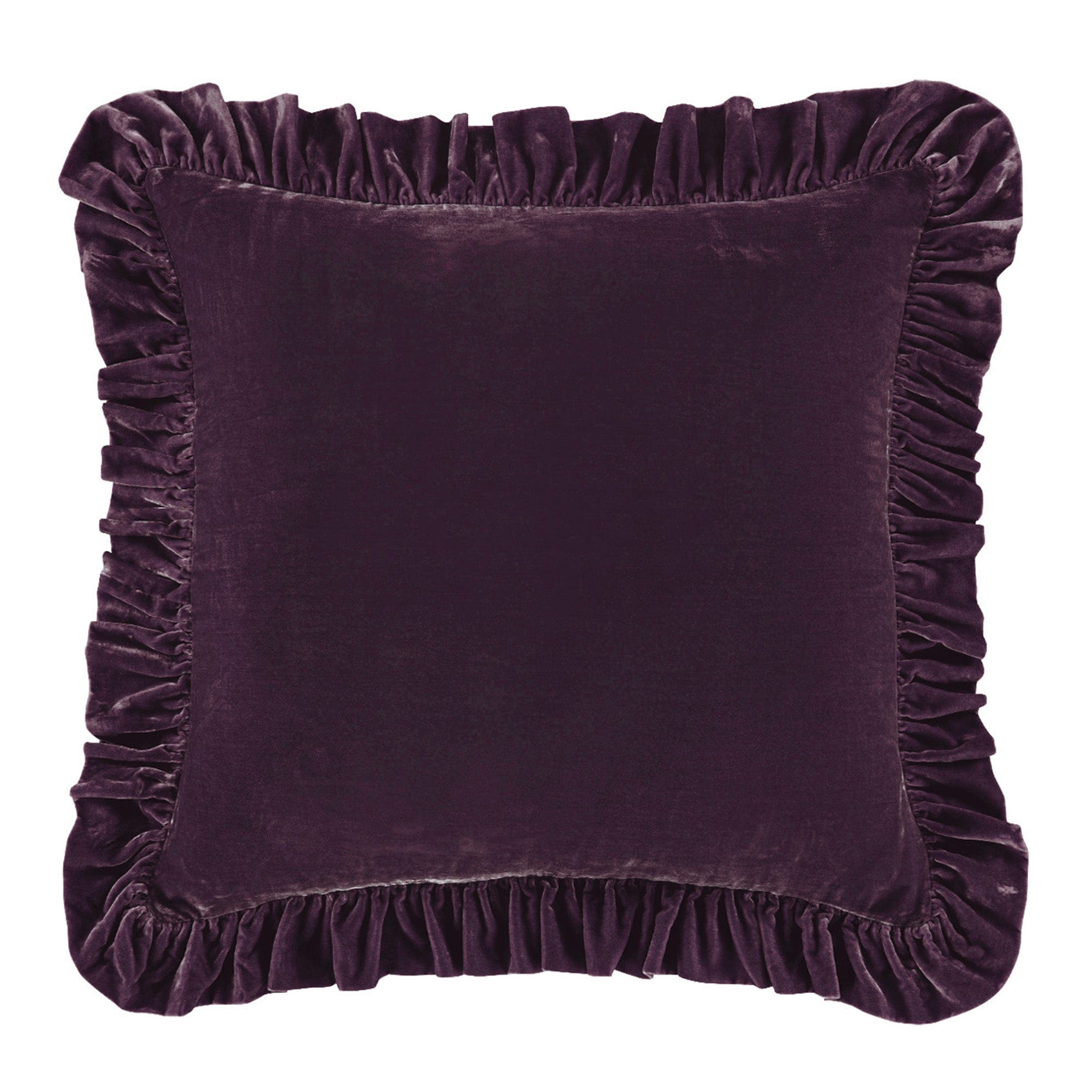 Stella Faux Silk Velvet Ruffled Euro Sham | HiEnd Accents