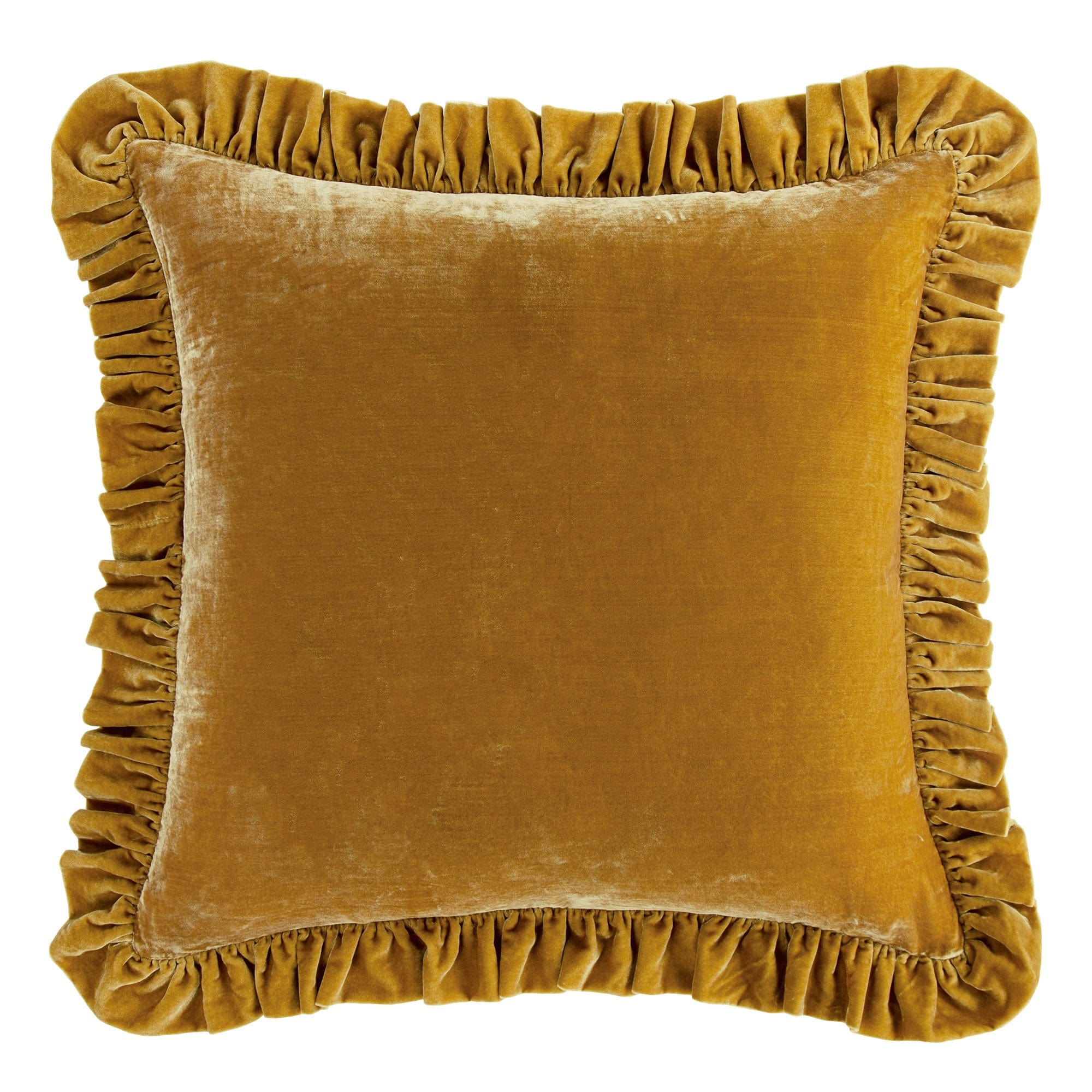 Stella Faux Silk Velvet Ruffled Euro Sham | HiEnd Accents