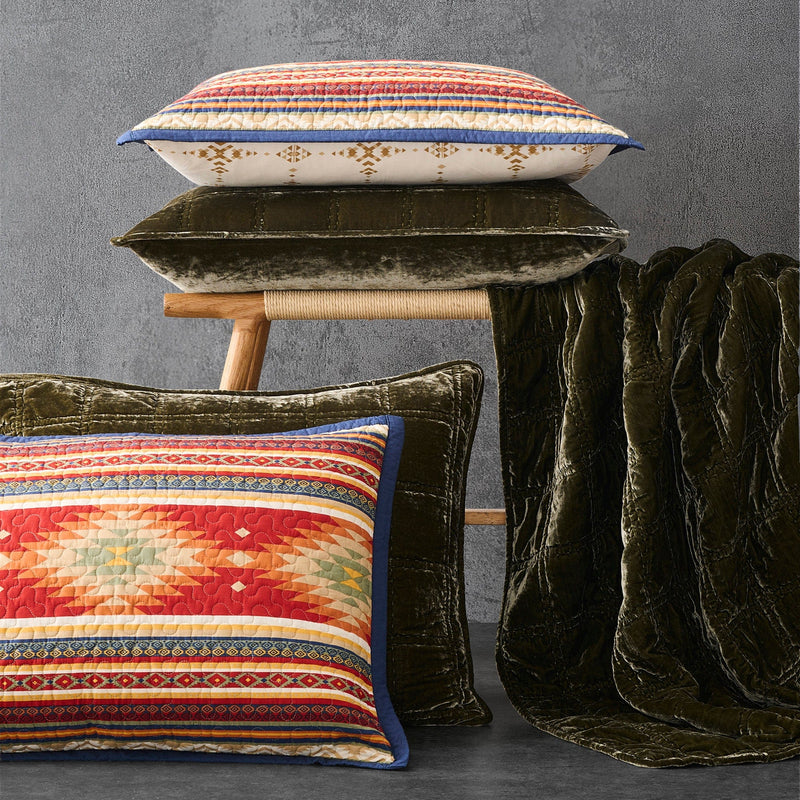 Stella Faux Silk Double Box Stitch Quilt Set | HiEnd Accents