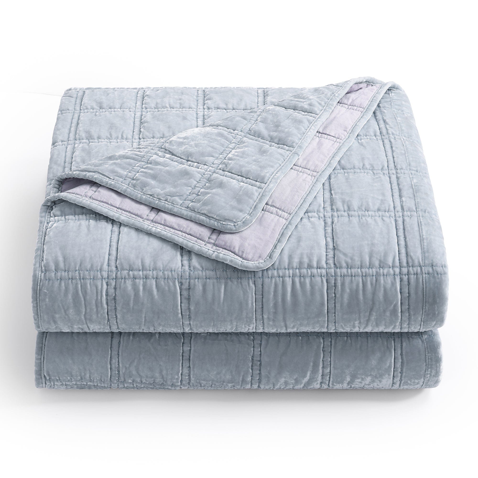 Stella Faux Silk Double Box Stitch Quilt Set | HiEnd Accents