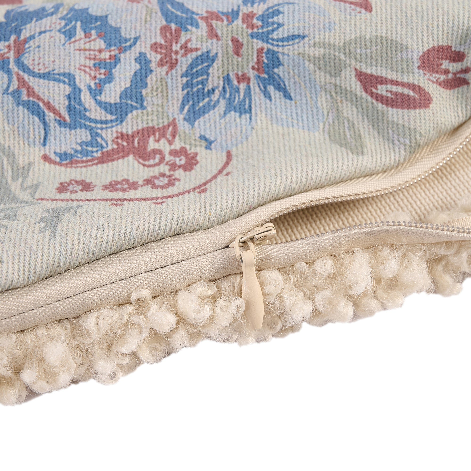 Rosabel Washed Denim Teddy-Backed Pillow | HiEnd Accents