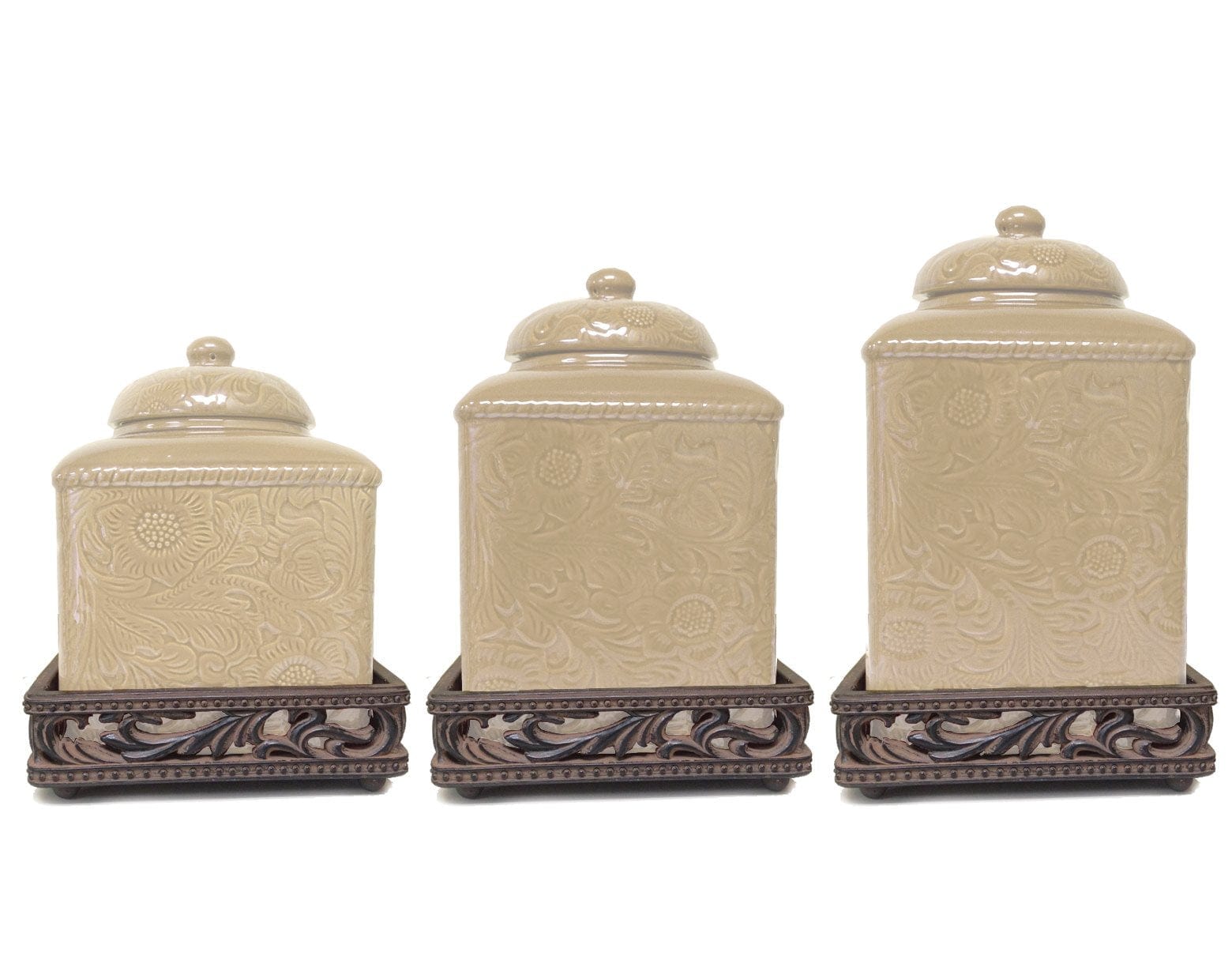 Savannah 3PC Canister Base Set | HiEnd Accents