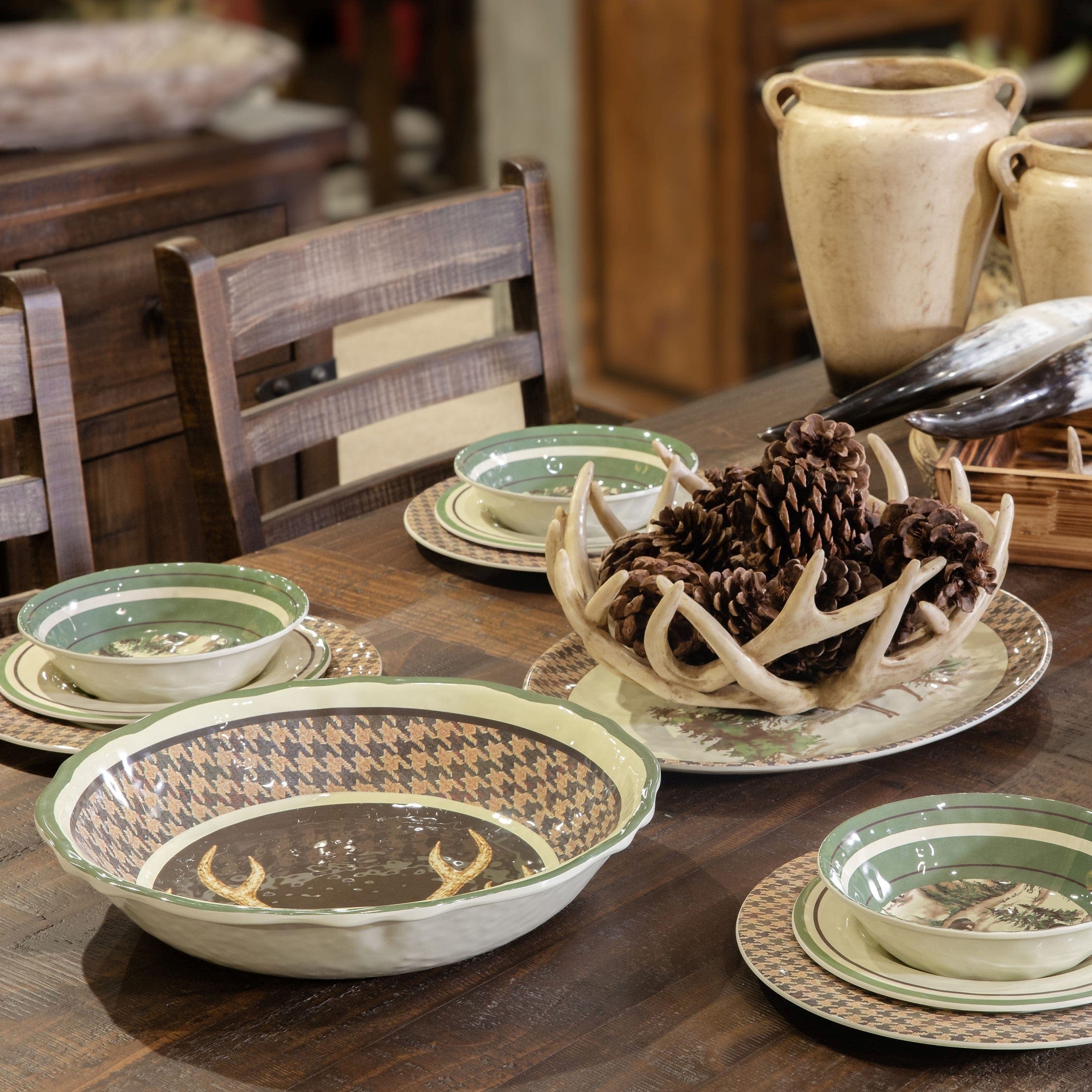 Joshua Melamine Dinner Plates, Set of 4 | HiEnd Accents