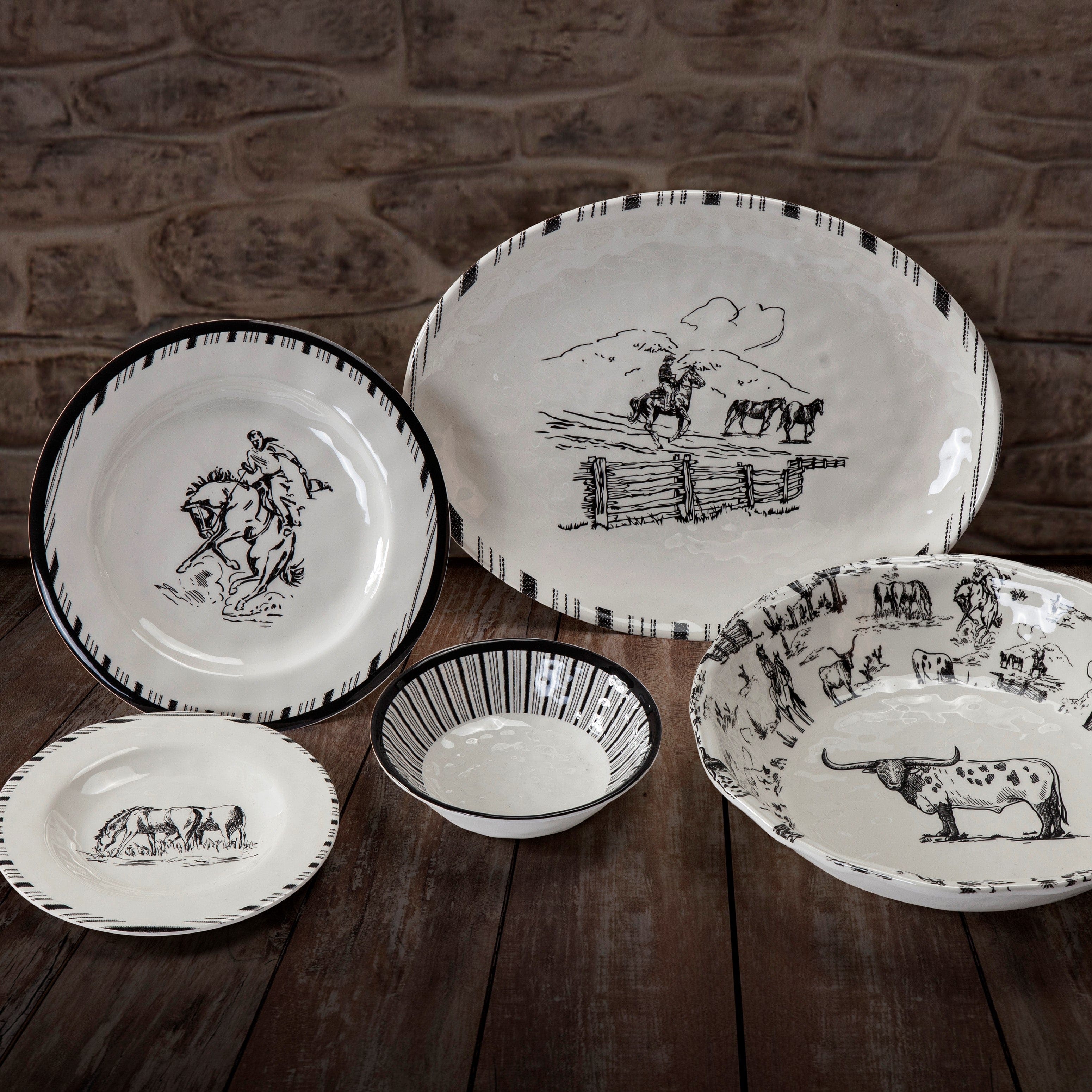 Ranch Life Melamine Dinner Plates, Set of 4 | HiEnd Accents