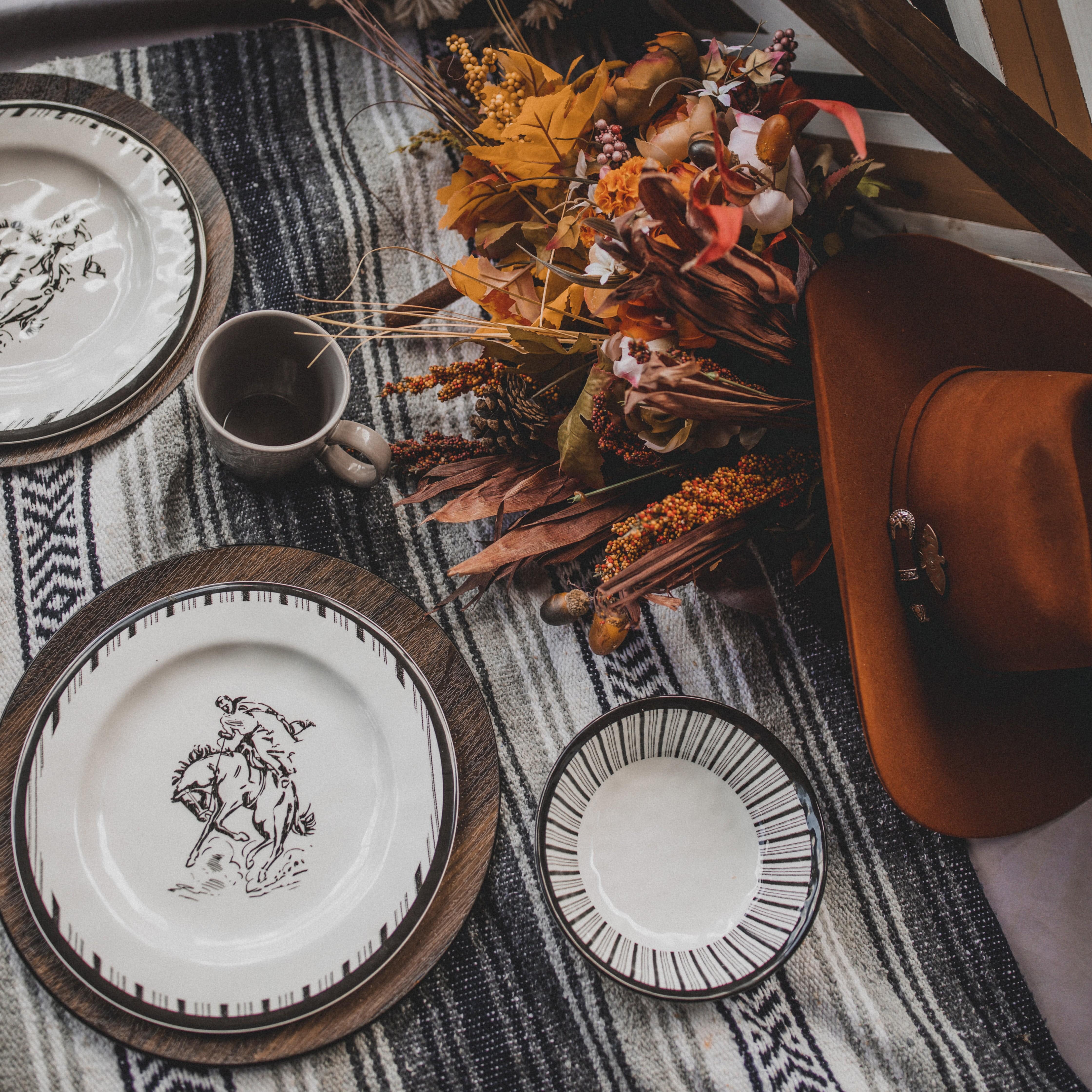 Ranch Life Melamine Dinner Plates, Set of 4 | HiEnd Accents