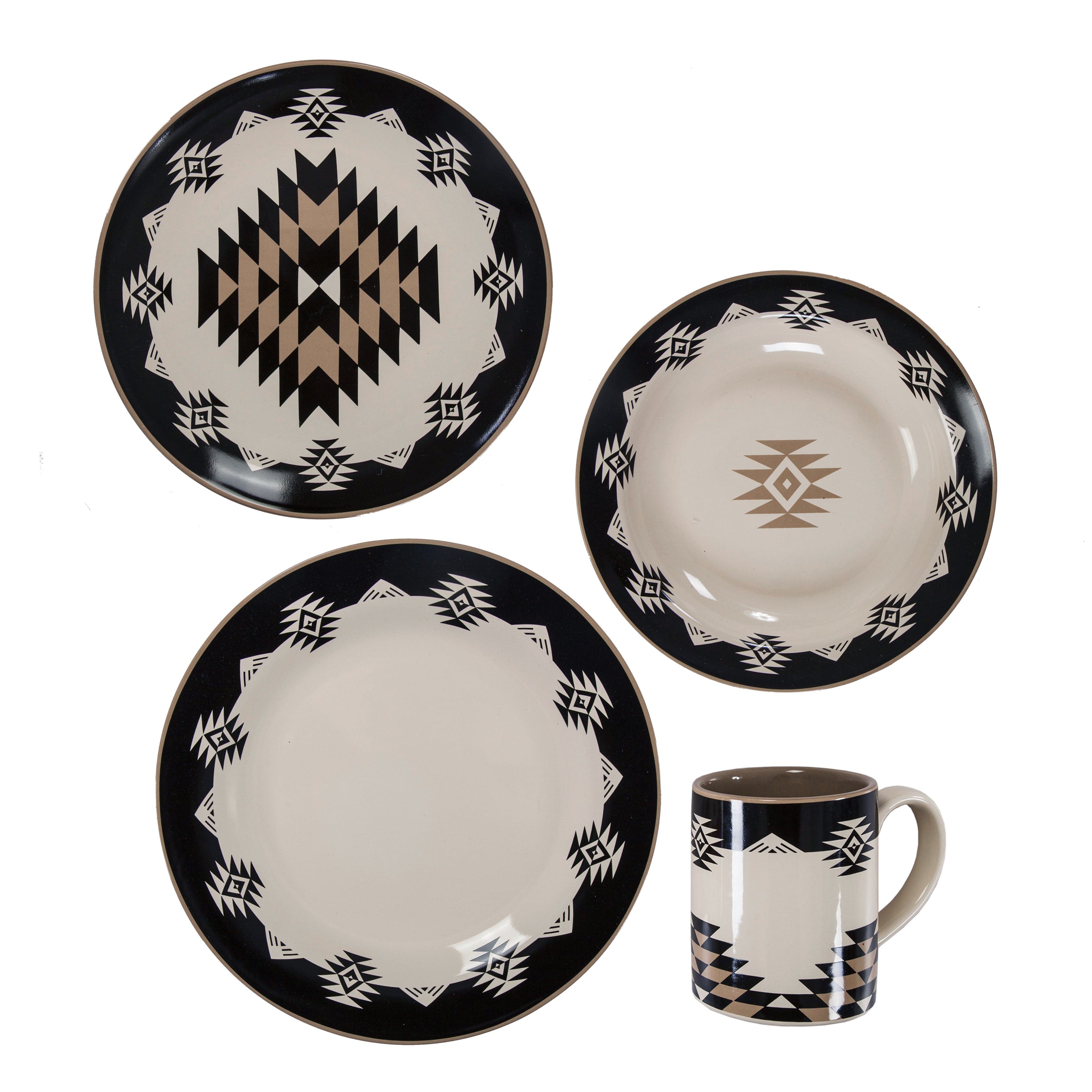 Chalet Aztec 19PC Dinnerware and Canister Set | HiEnd Accents