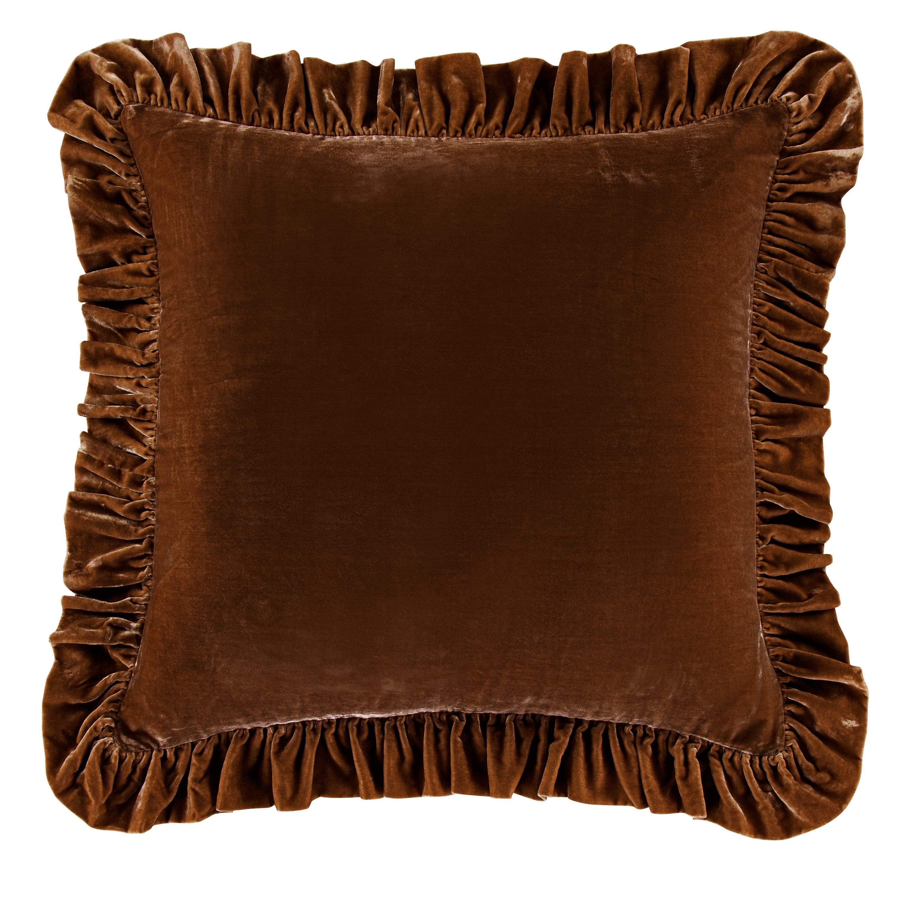 Stella Faux Silk Velvet Ruffled Euro Sham | HiEnd Accents