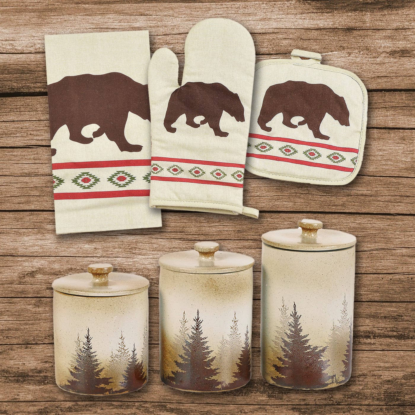 Aztec Bear Print and Clearwater Pines 13PC Set | HiEnd Accents