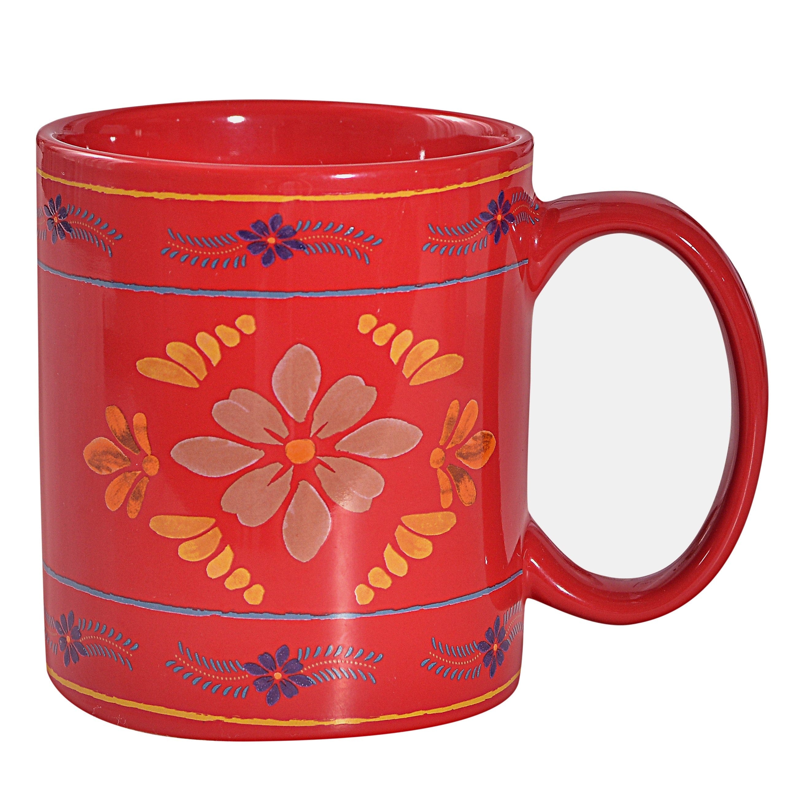 Bonita Red Mugs, Set of 4 | HiEnd Accents