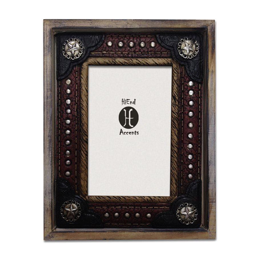 Wood w/ Resin Leather Insert Picture Frame | HiEnd Accents