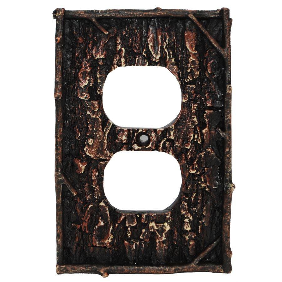 Pine Bark Single Outlet Cover Wall Plate | HiEnd Accents