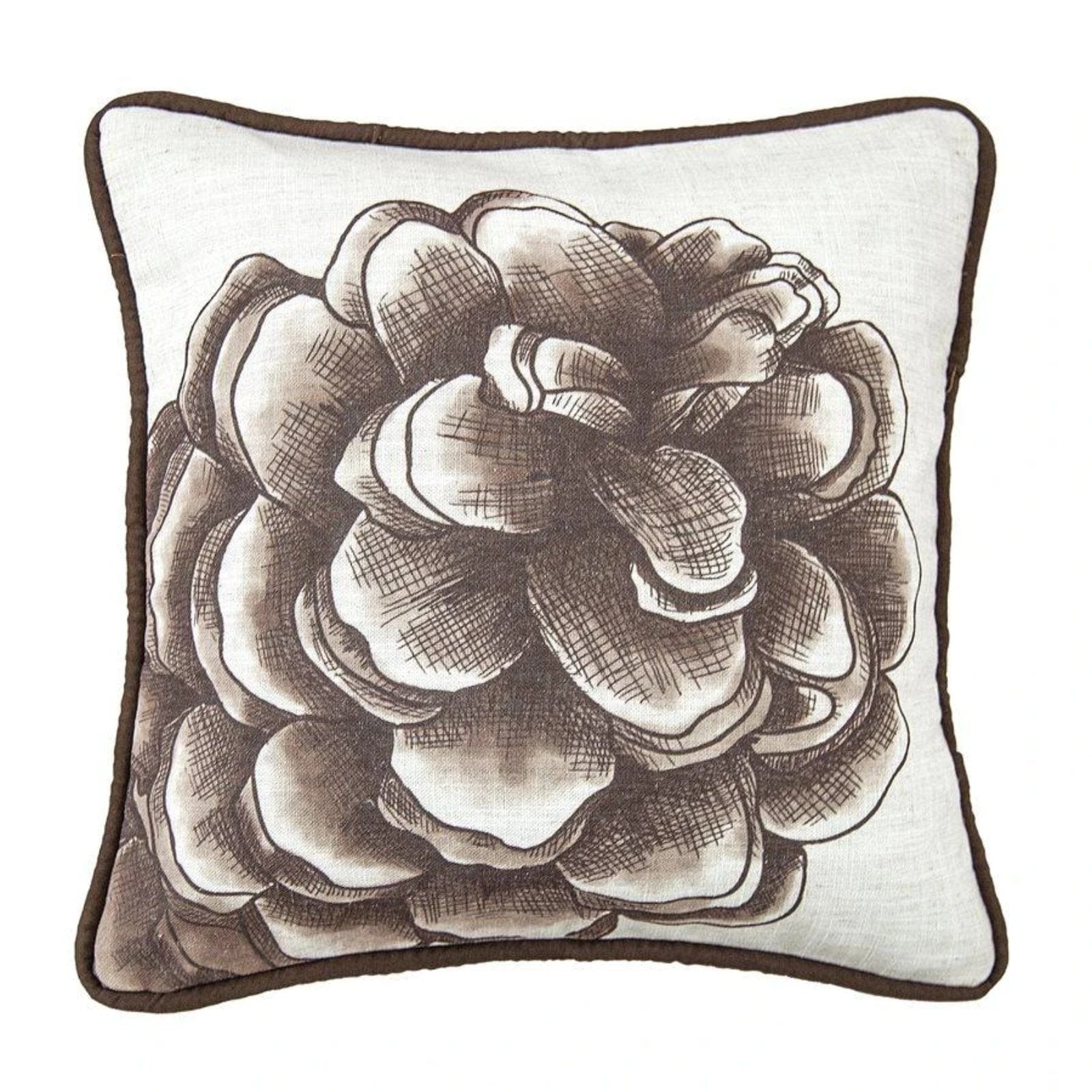Forest Pine Water Print Pinecone Throw Pillow | HiEnd Accents
