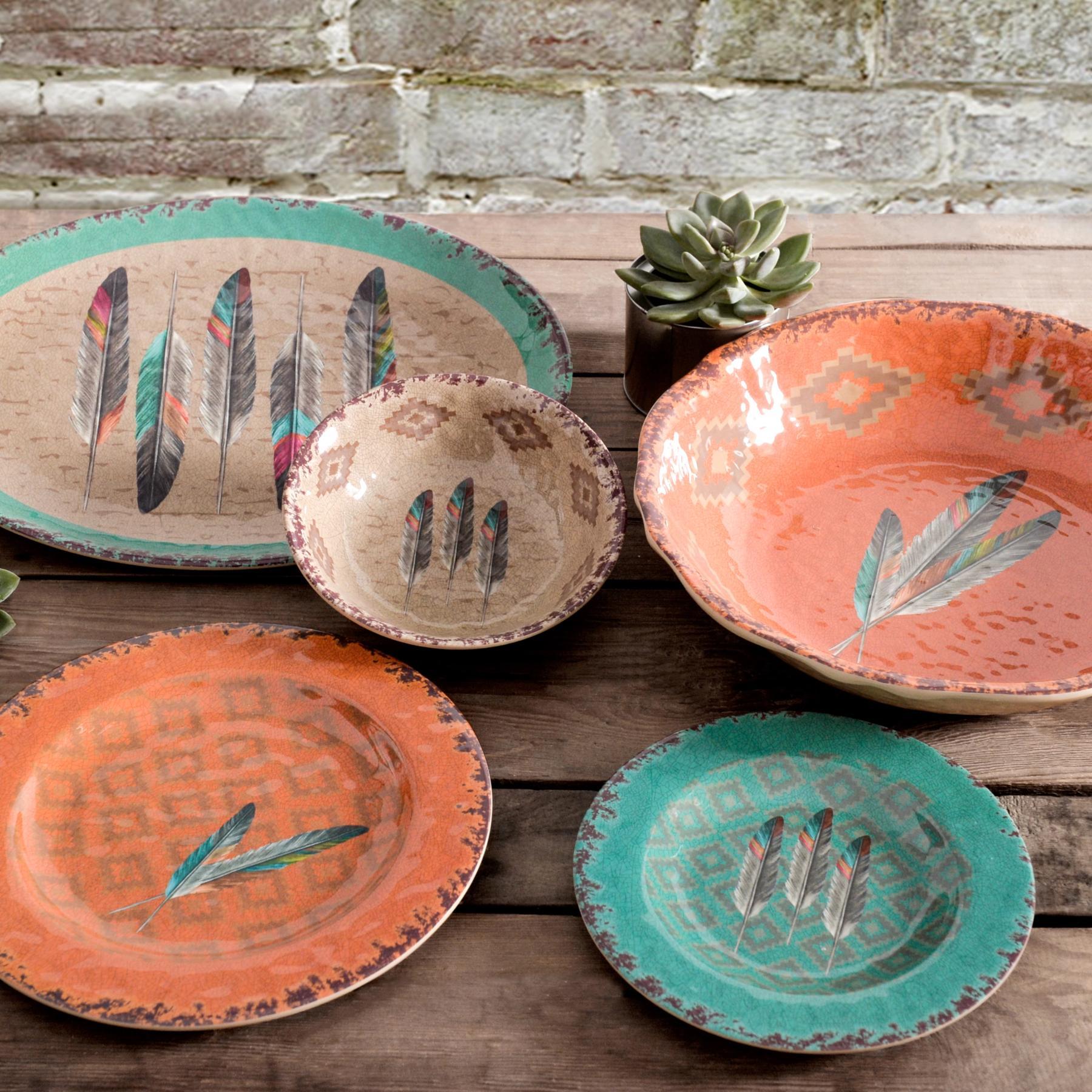 Tossed Feather Melamine Serving Platter | HiEnd Accents