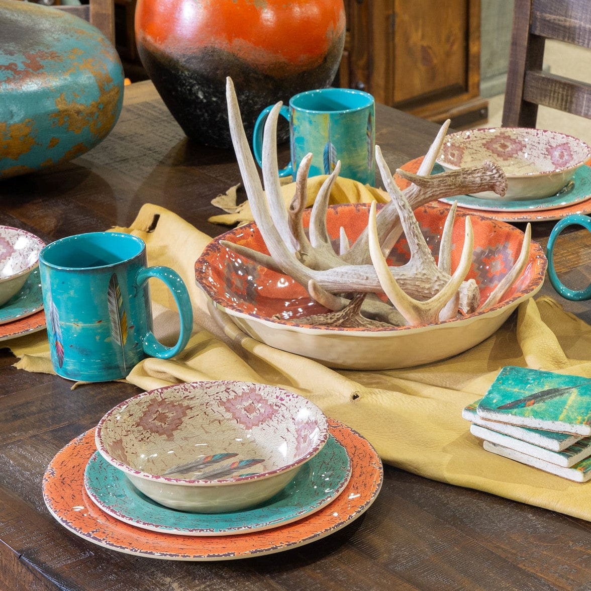 Tossed Feather Melamine Serving Platter | HiEnd Accents