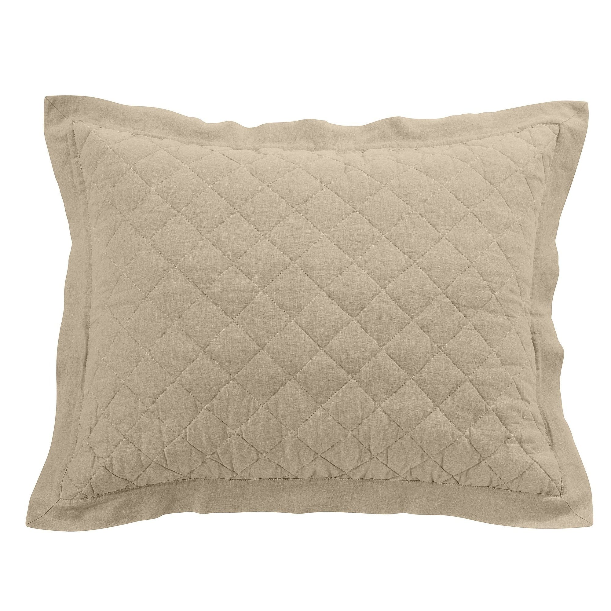 Linen Cotton Diamond Quilted Pillow Sham | HiEnd Accents