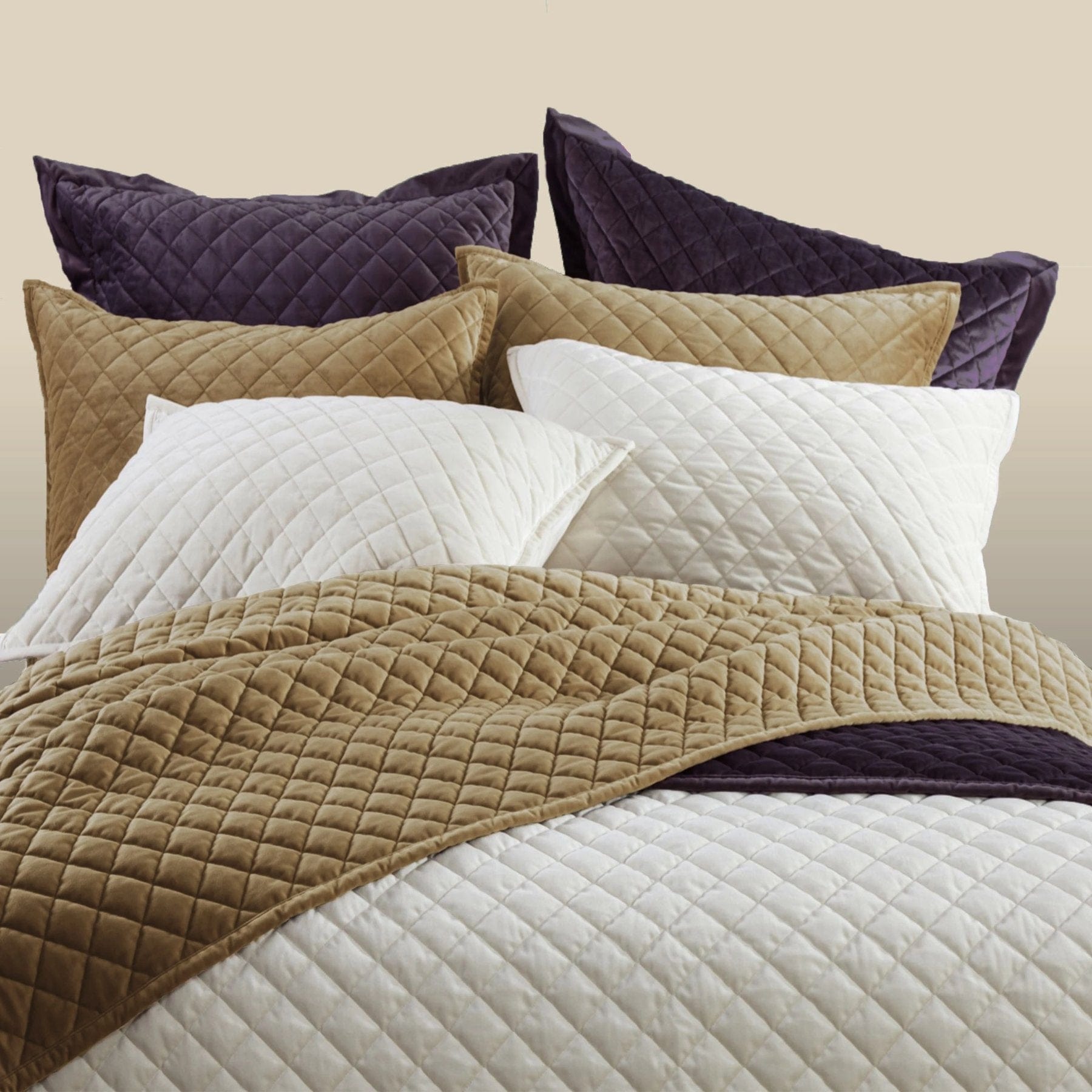 Velvet Quilted Pillow Sham - Standard/King (PAIR) – HiEnd Accents