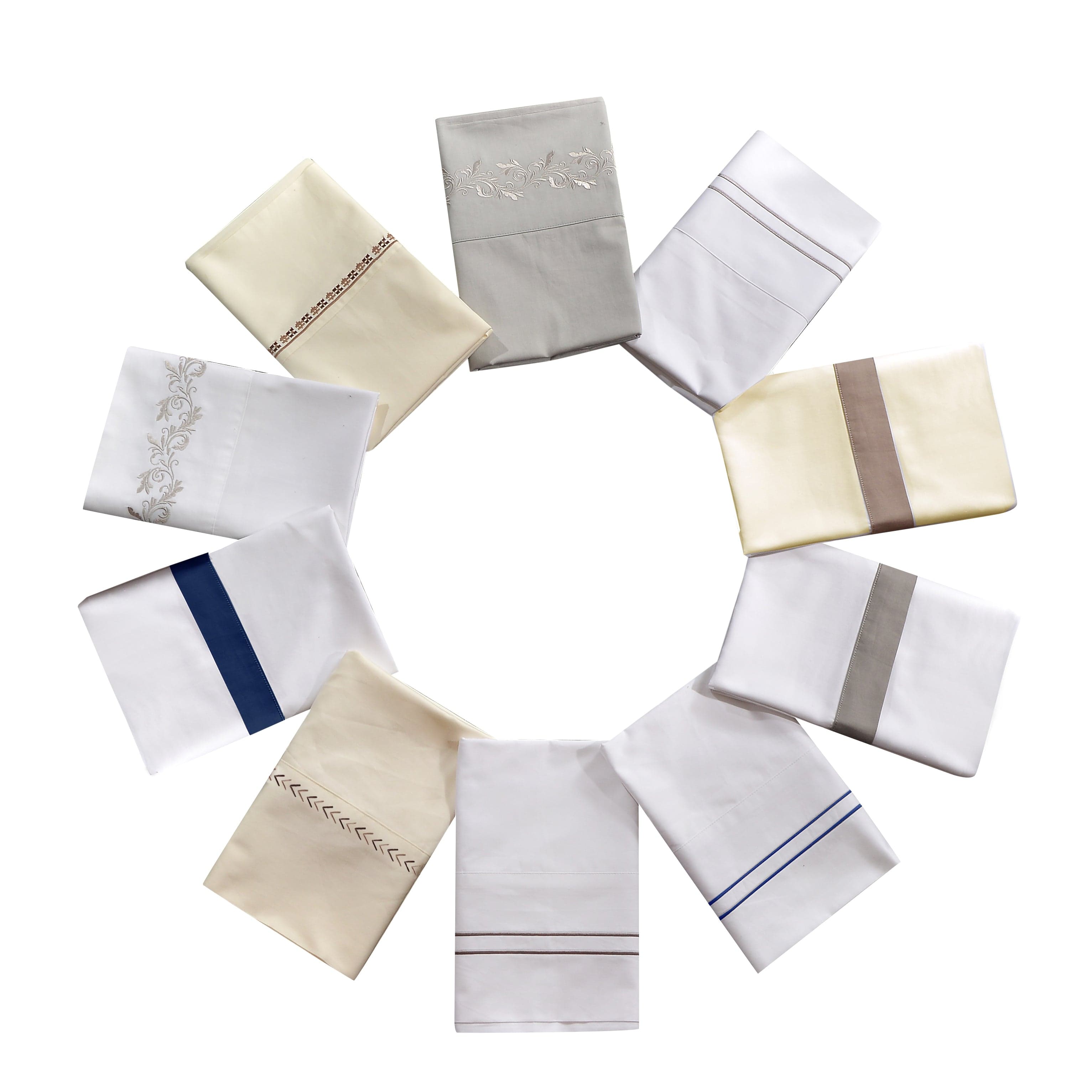 350TC Cream Sheet Set with Tan Flange | HiEnd Accents