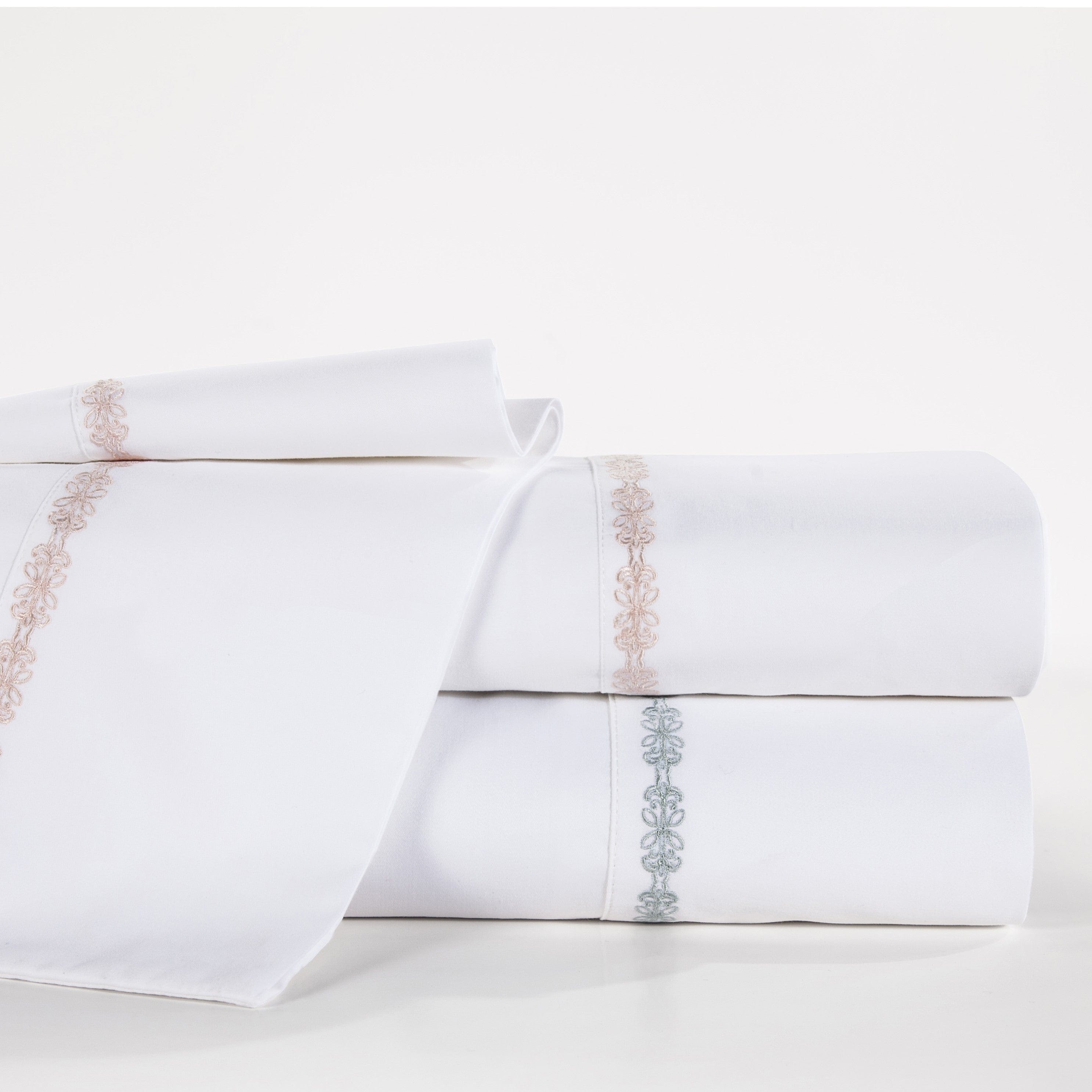 350TC Laurel Embroidered Border Sheet Set | HiEnd Accents